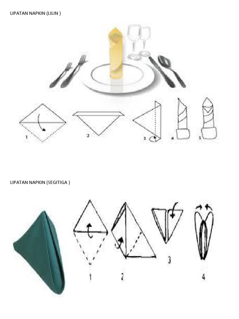 Teknik Lipatan Napkin Lilin dan Segitiga | PDF