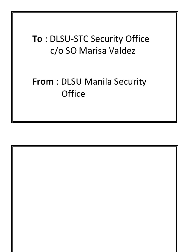 DLSU Security Office Communication | PDF