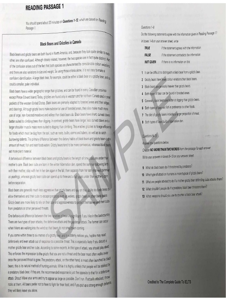 IELTS Reading Sample | PDF