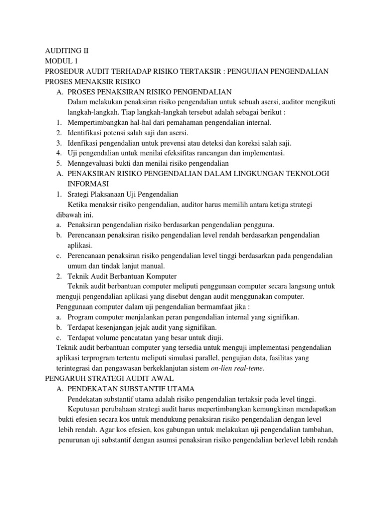 Auditing II | PDF | Pengelolaan Keuangan & Uang
