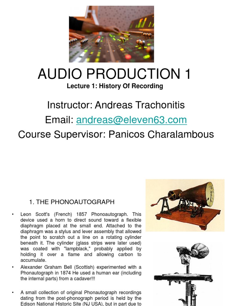 History of Audio Recording | PDF | Tape Recorder | Sound Recording And ...