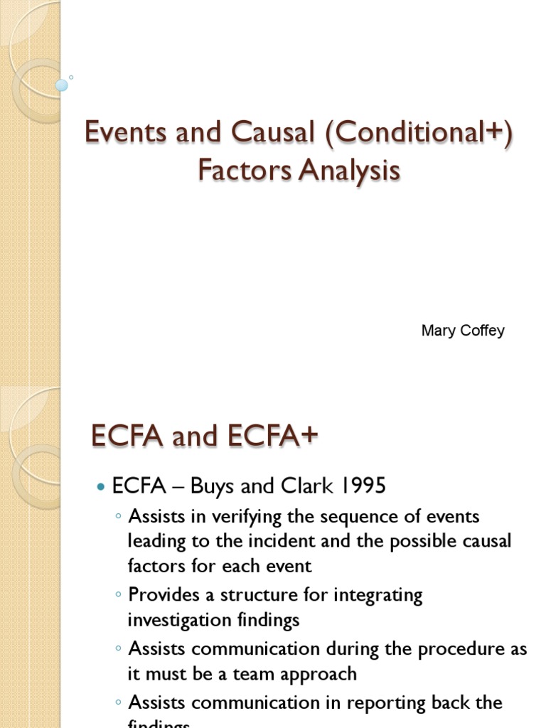 ECFA Guide to Analyzing Events and Causal Factors | PDF | Causality ...