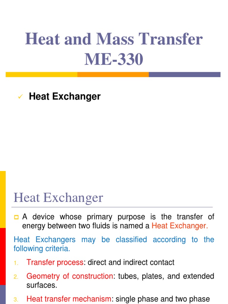 Ch-11 (HMT) | PDF | Heat Transfer | Heat Exchanger
