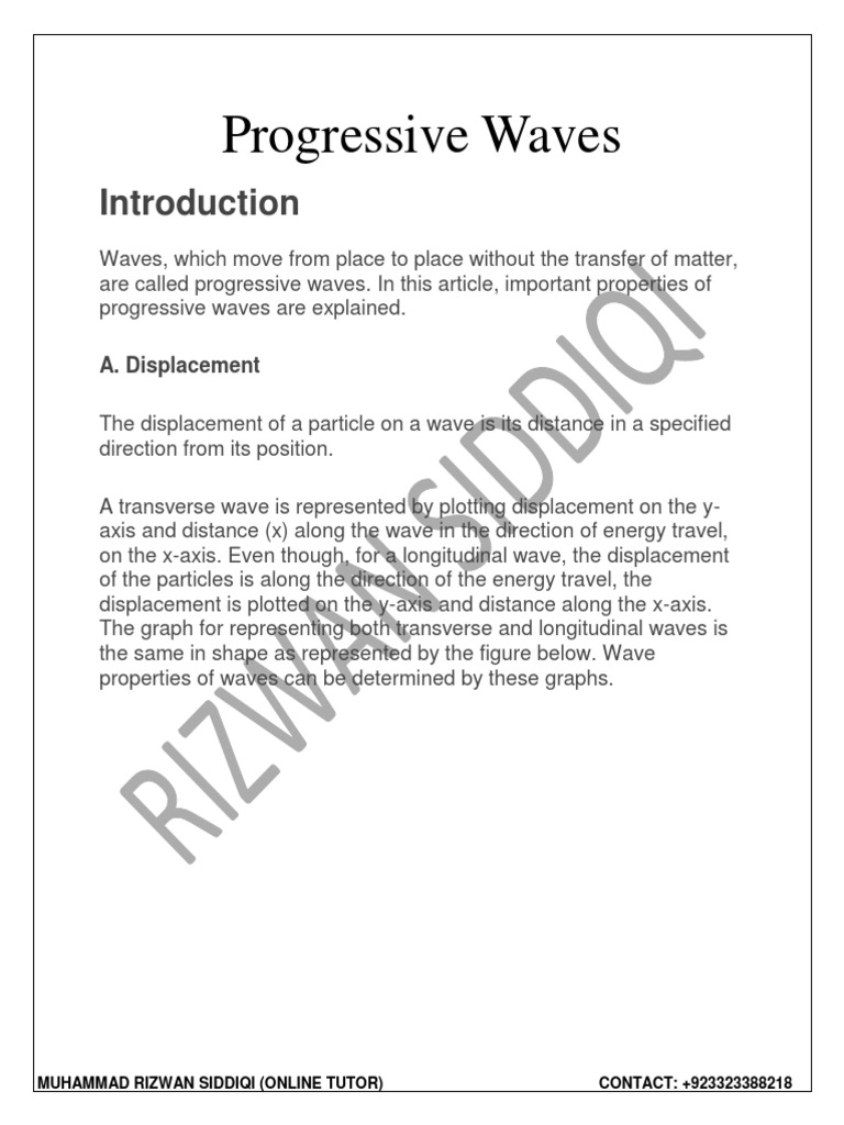 An In-Depth Explanation of the Key Properties of Progressive Waves ...