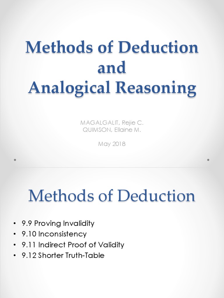 Methods of Deduction | PDF | Argument | Deductive Reasoning