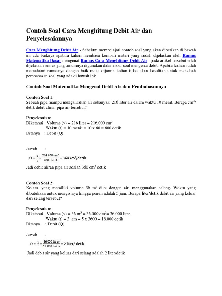 Contoh Soal Debit | PDF