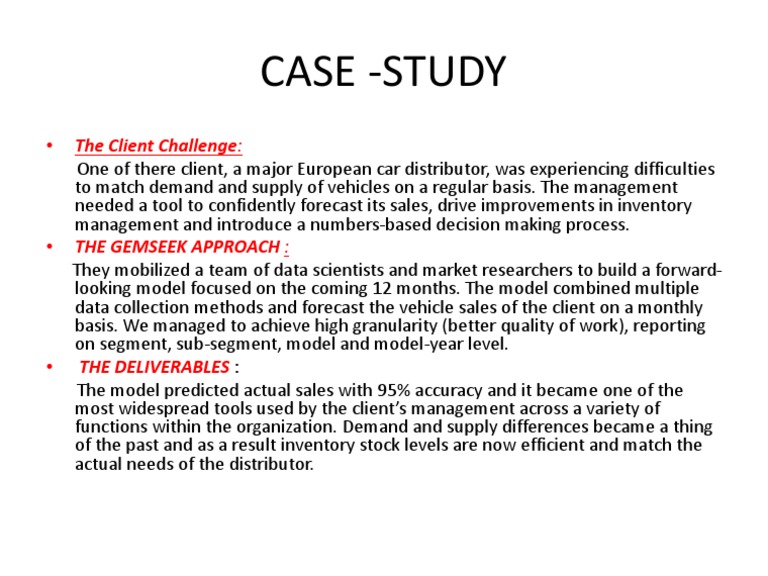 Case - Study: The Client Challenge | PDF