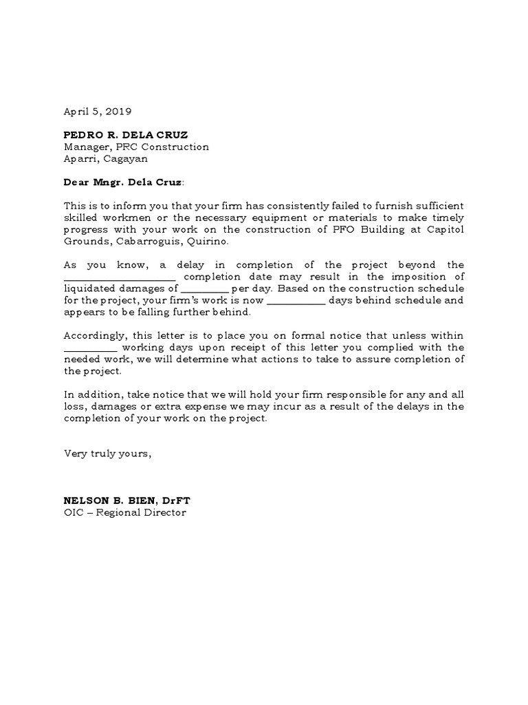 Notice of Liquidated Damages Imposition | PDF | Career & Growth | Business