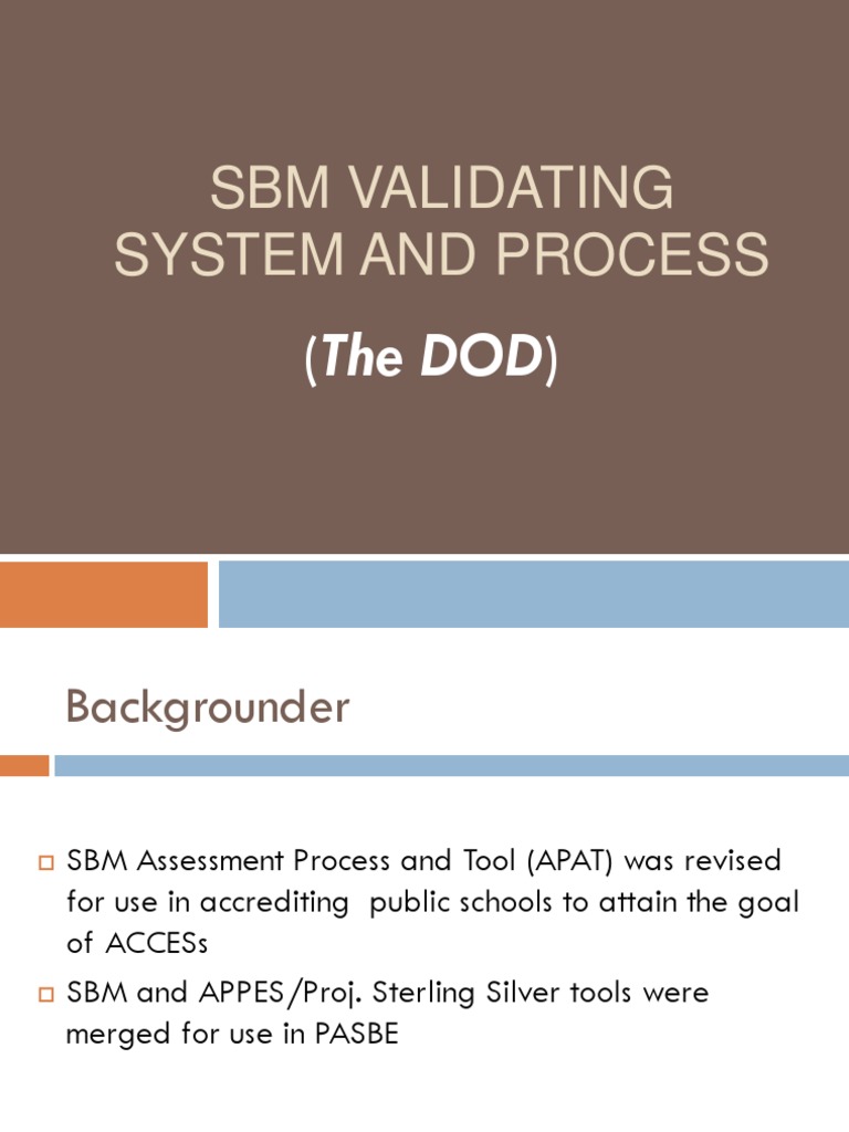 SBM Validation System and Process | PDF | Sampling (Statistics) | Business