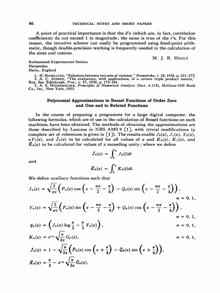 Bessel Function Approximations | PDF | Equations | Vector Space