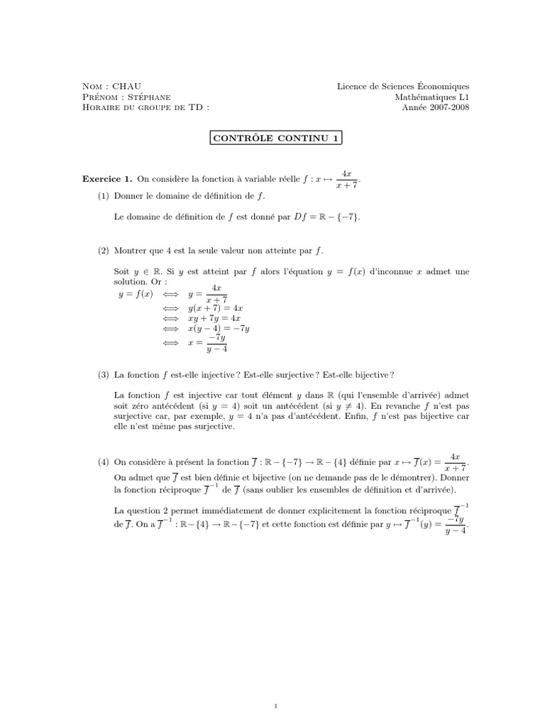 Controle Continu 1 V1 Stephane PDF | PDF | Fonction (Mathématiques) | Fonctionnalités et ...