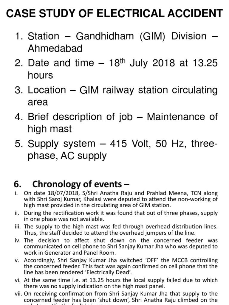 Case Study of Electrical Accident | PDF | Switch | Manufactured Goods