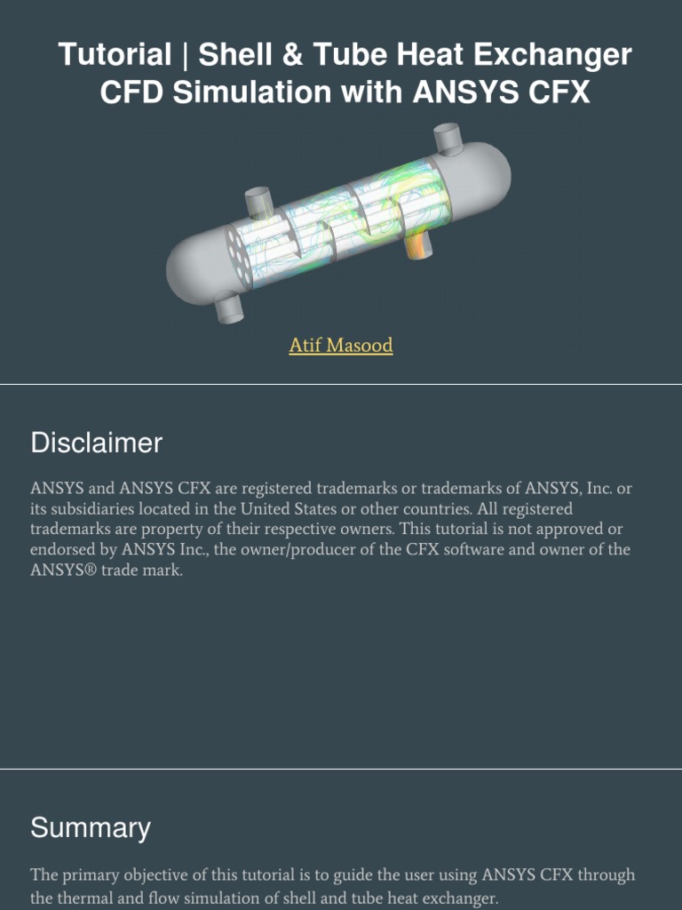 Tutorial Shell and Tube Heat Exchanger CFD Simulation With ANSYS CFX ...