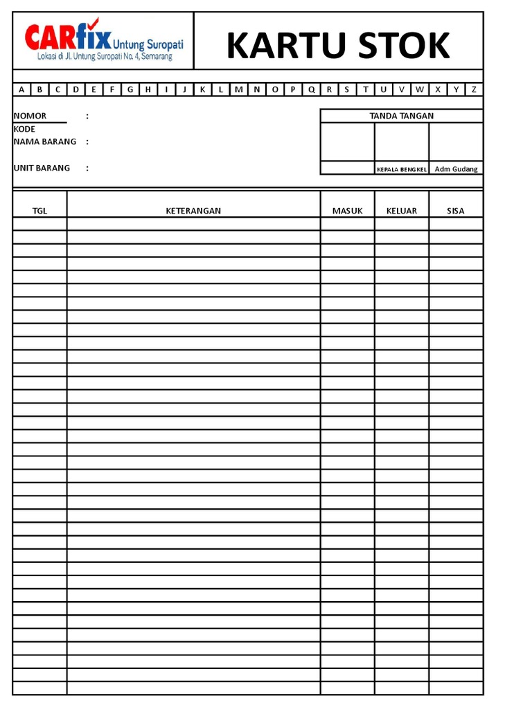 Format Kartu Stok | PDF