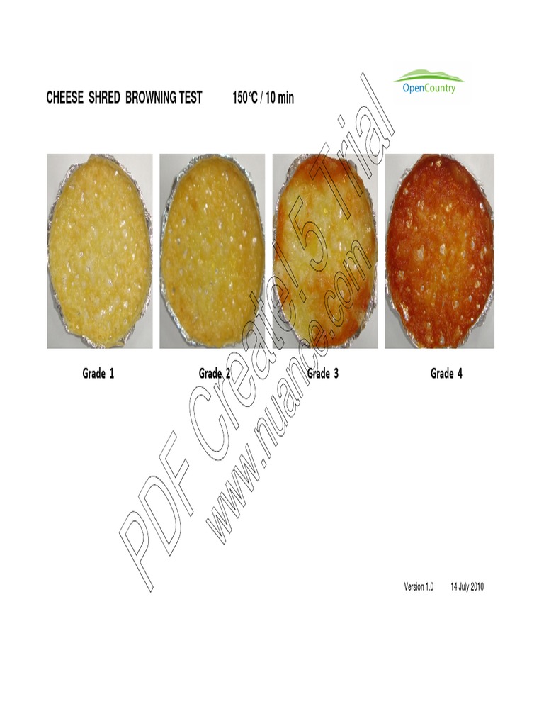 Cheese Shred Browning Colour Chart Version 1 | PDF