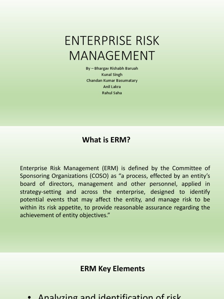 Erm Presentation Download Free Pdf Enterprise Risk Management