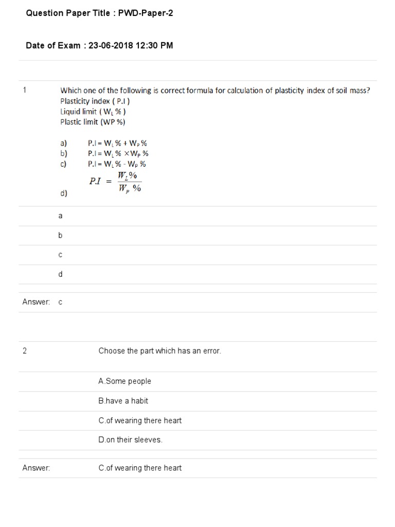 PWD Questions Answers by Rahul Vhanmane | PDF | Shear Stress | Bending