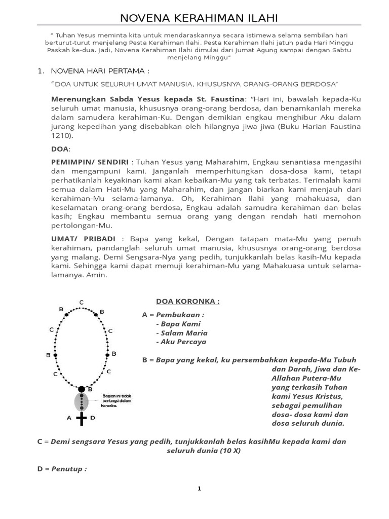 Novena Kerahiman Ilahi: Panduan Doa | PDF