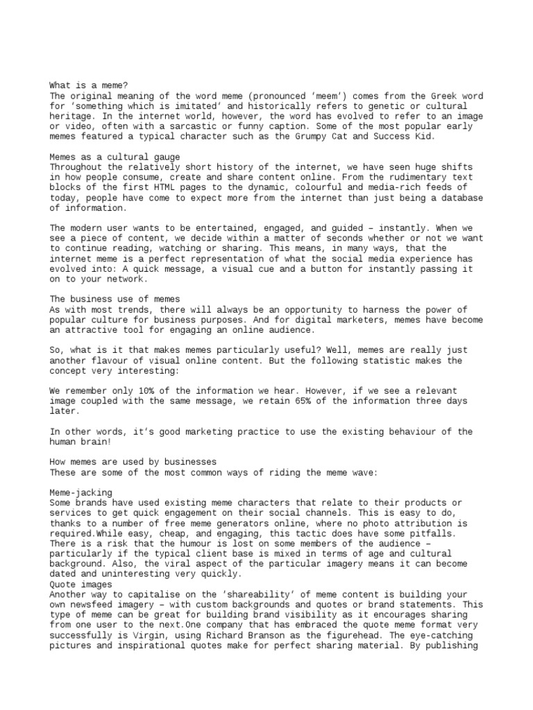 MEMES | PDF | Internet | Social Media