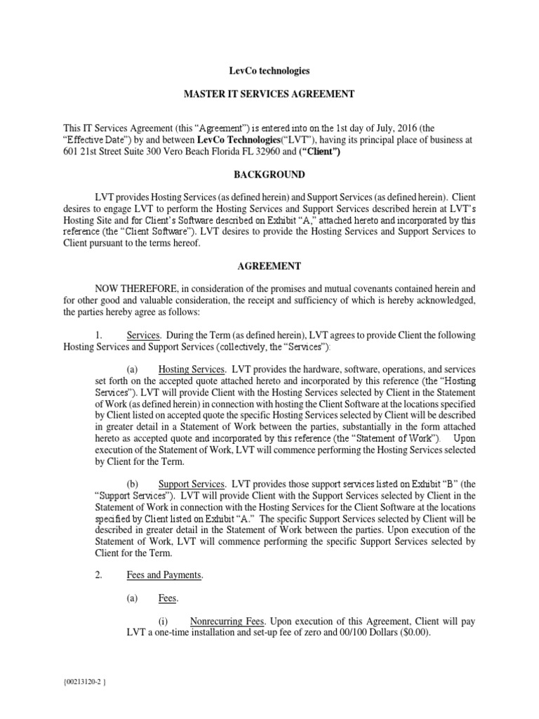 MaximusIT Services Agreement Template | PDF | Indemnity | Injunction