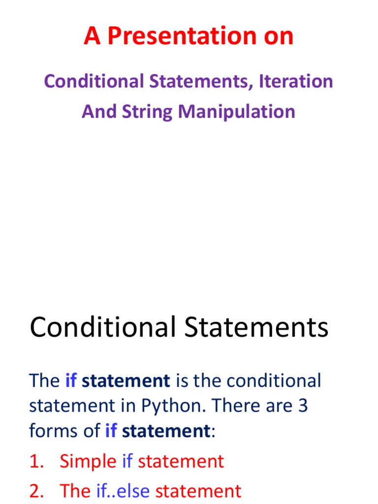 Chapter 4 Conditional And Iterative Statements In Python Pdf Control Flow String Computer 1898
