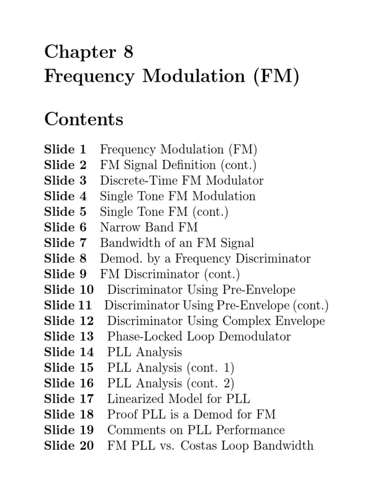 ch8 PDF | PDF | Frequency Modulation | Detector (Radio)