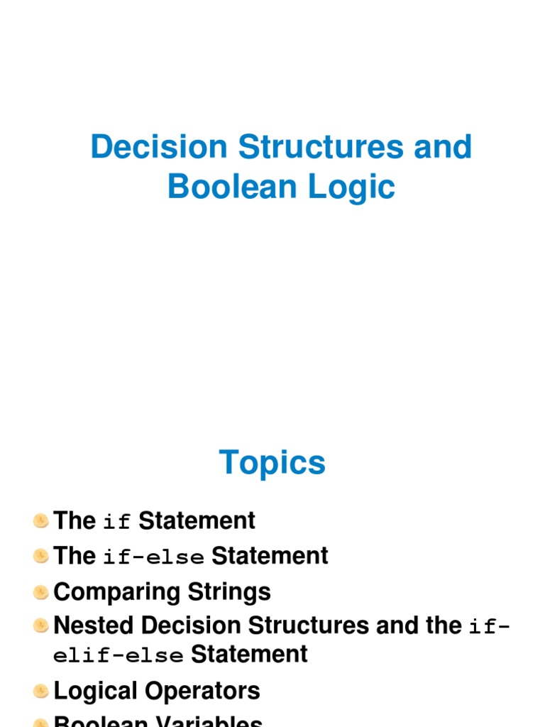 Python Decision Structures Guide | PDF | Boolean Data Type | Computer ...