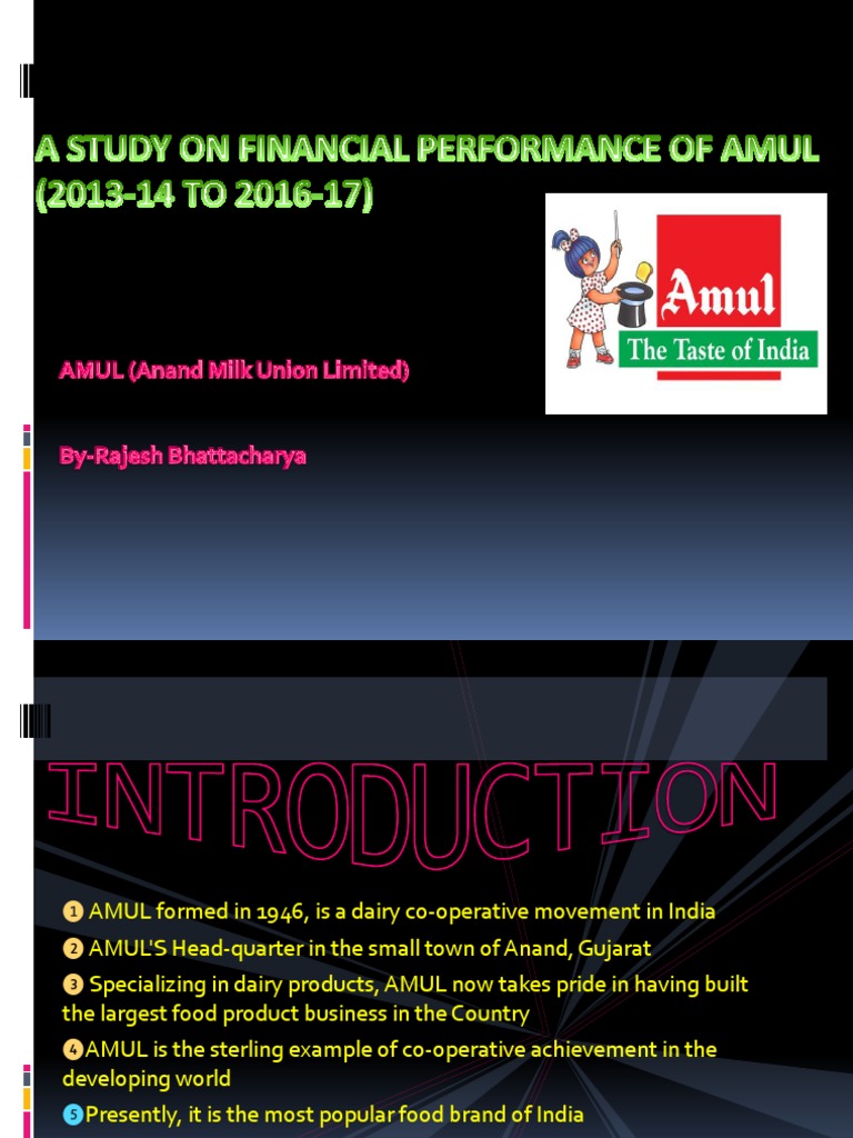 A Study On Financial Performance of Amul (Project) | PDF | Debits And ...