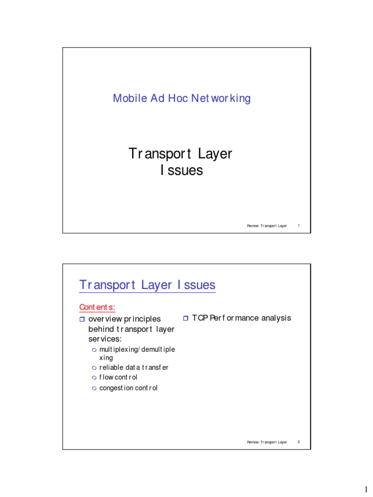 Transport Layer Issues | PDF | Internet Protocol Suite | Port (Computer ...