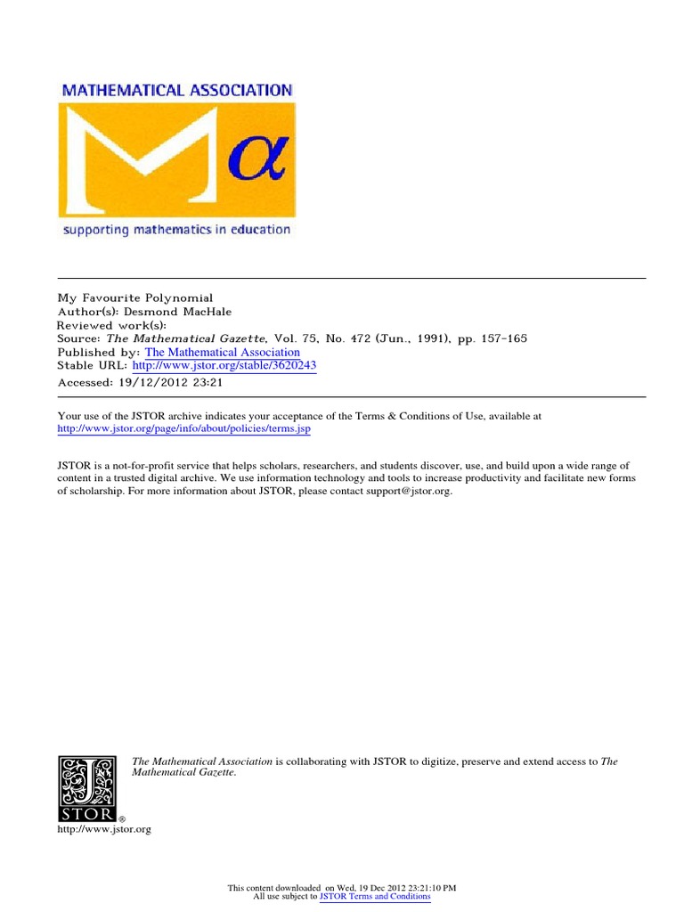 Mac Hale 1991 | PDF | Equations | Algebra