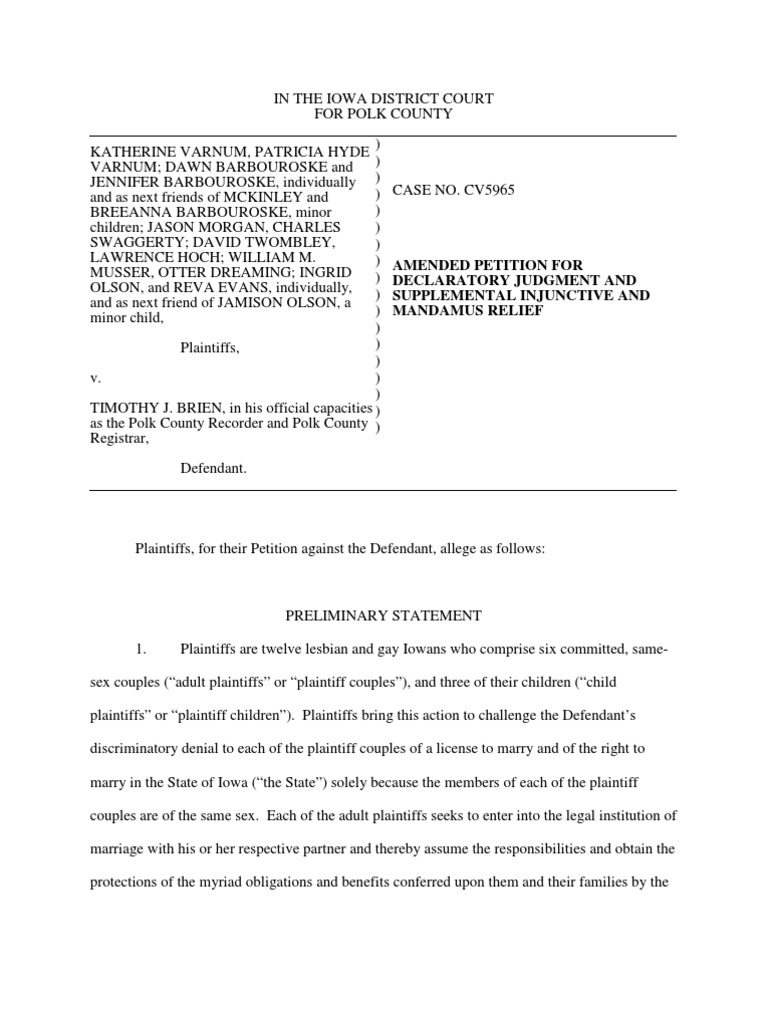 Amended Petition For Declaratory Judgment and Supplemental Injunctive and Mandamus Relief | PDF ...