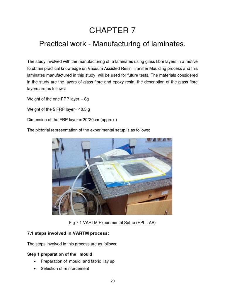 Practical Work - Manufacturing of Laminates.: 7.1 Steps Involved in ...