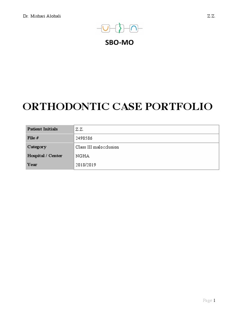 Orthodontic Case Portfolio: Sbo-Mo | PDF | Orthodontics | Dentistry ...