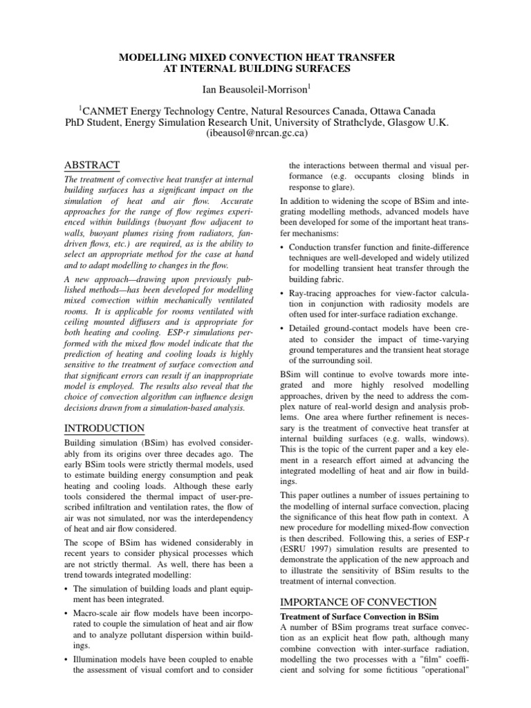 Modelling Mixed Convection Hea Pdf Computational Fluid Dynamics