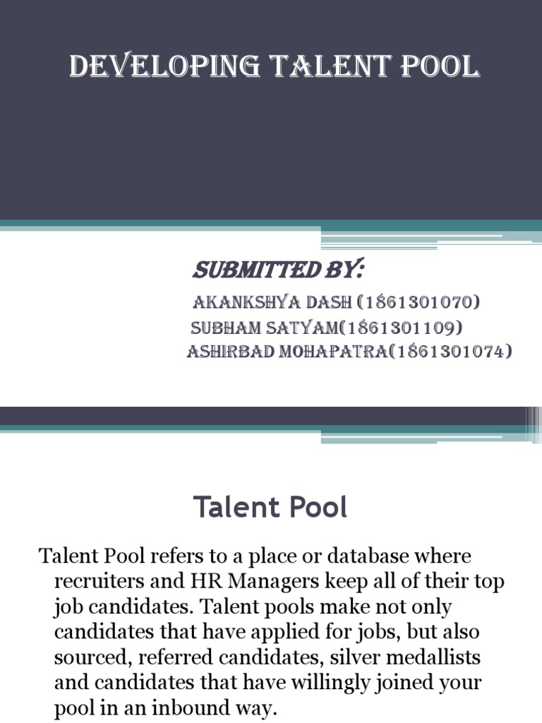 Developing Talent Pool | PDF | Employee Retention | Accountability