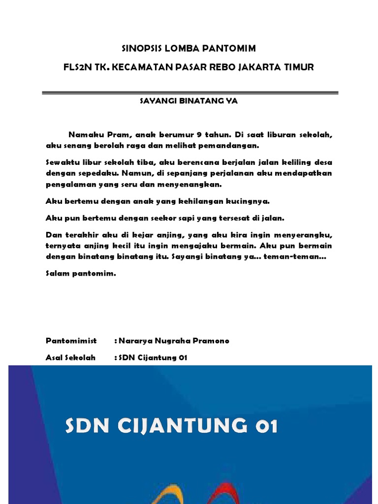 Sinopsis Lomba Pantomim 2019 | PDF