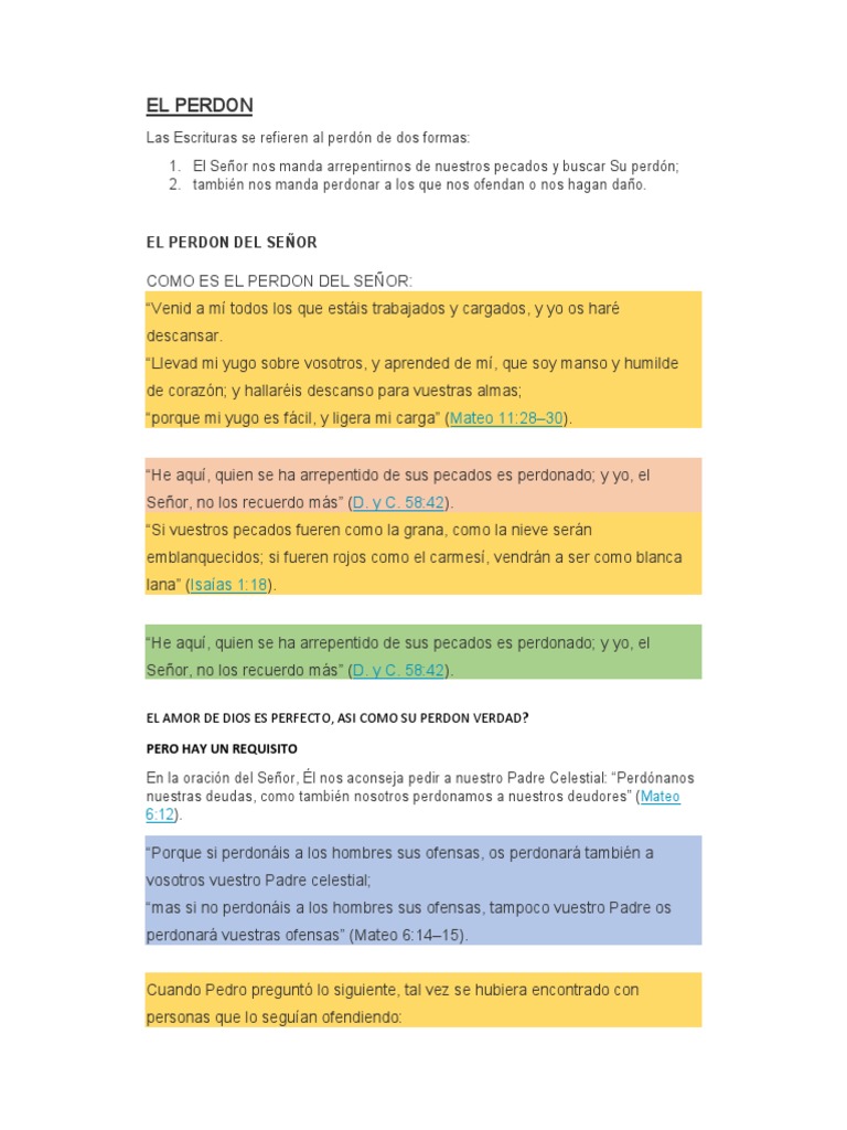 Discurso El Perdon | PDF | Perdón | Pecado