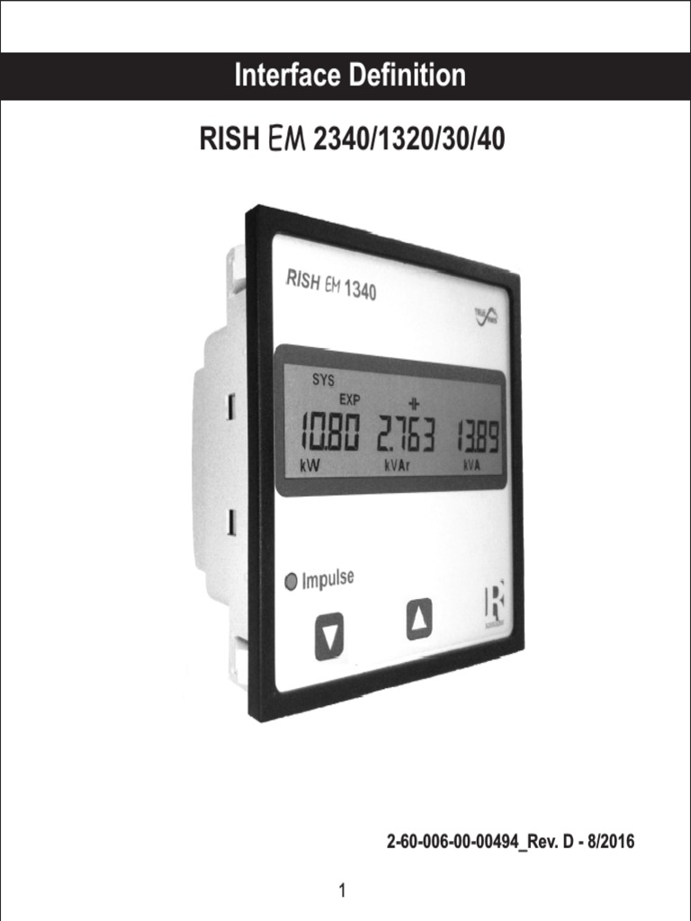 RISH EM 1320/30 Energy Meter Manual | PDF | Bit | Electrical Engineering