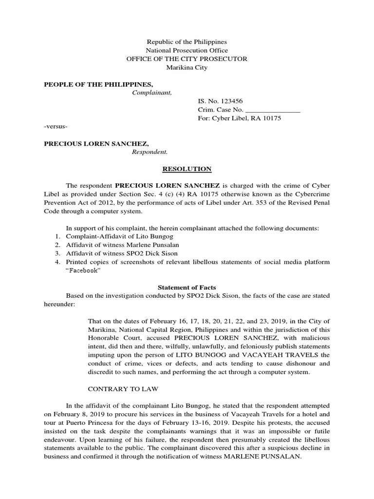 4 Resolution Prosecutor | Defamation | Virtue