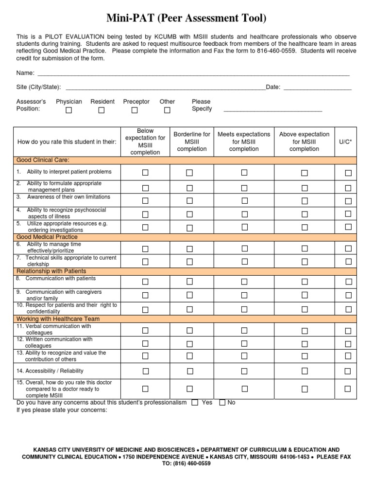 Peer Assessment Tools Medicine | PDF | Health Care | Medicine