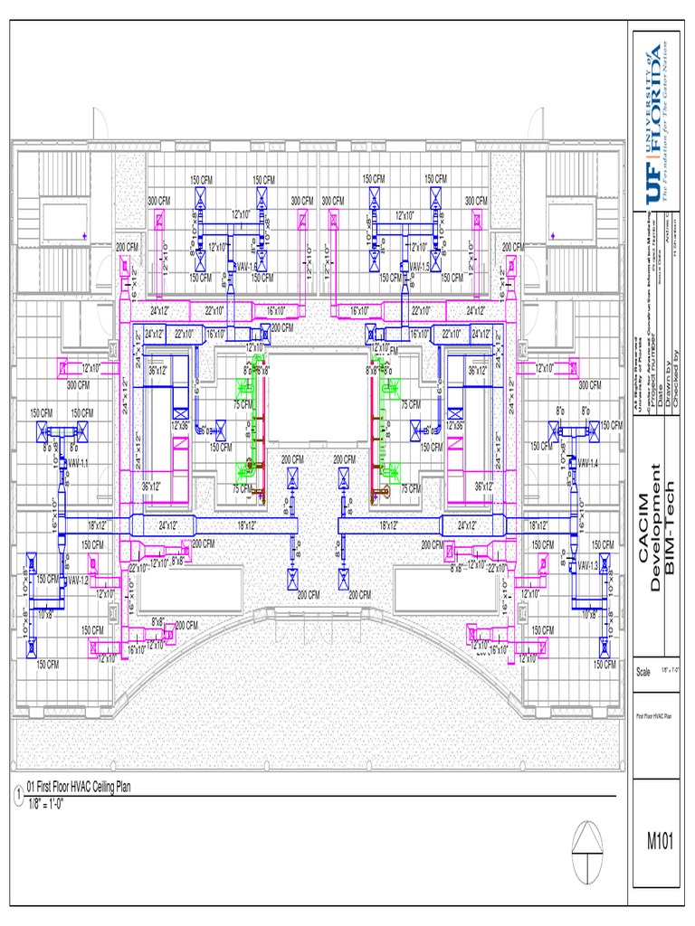 1/8" 1'-0" 1 01 First Floor HVAC Ceiling Plan | PDF | Building ...