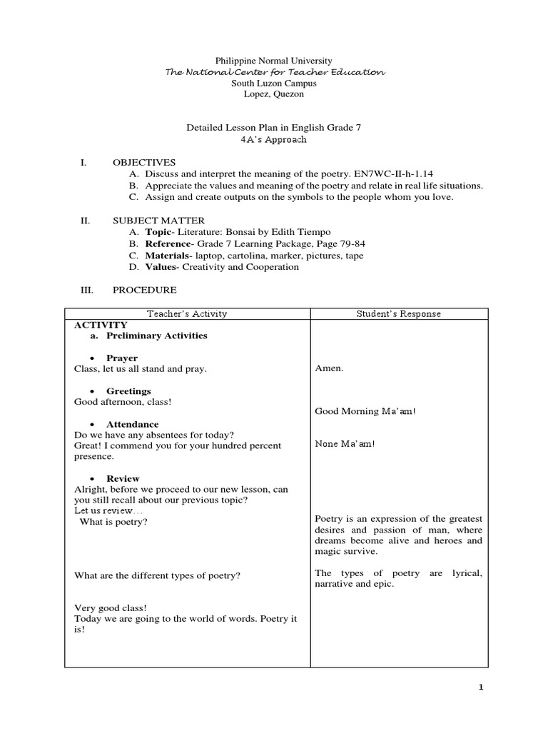 Activity A. Preliminary Activities: Philippine Normal University South ...