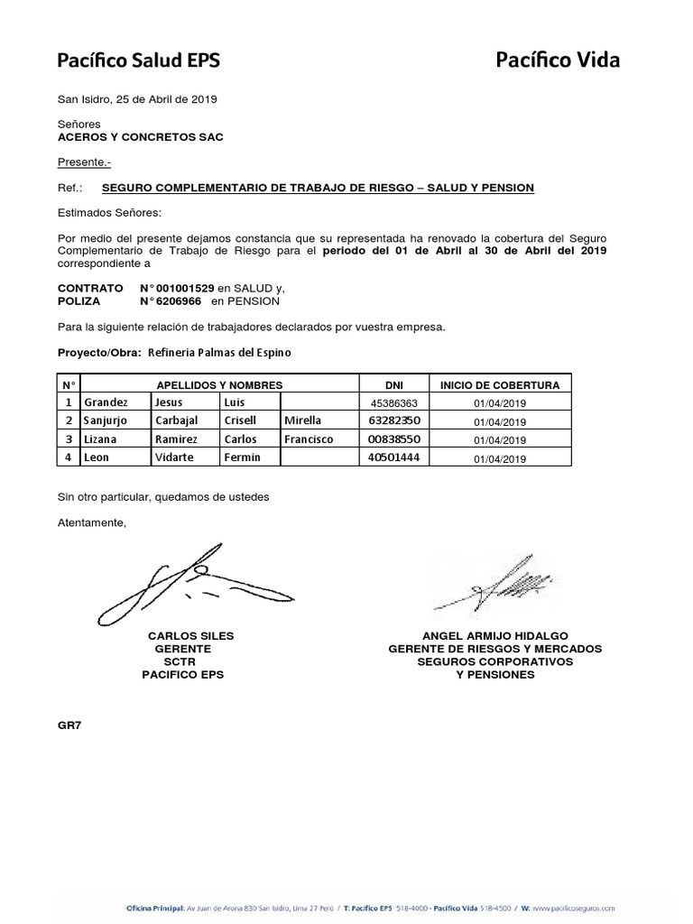 Ejemplo SCTR Perú | PDF | Naturaleza