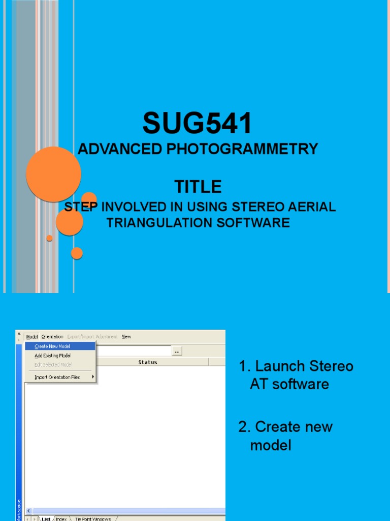 SUG541 - Advanced Photogrammetry - Steps Involved in Using Stereo ...