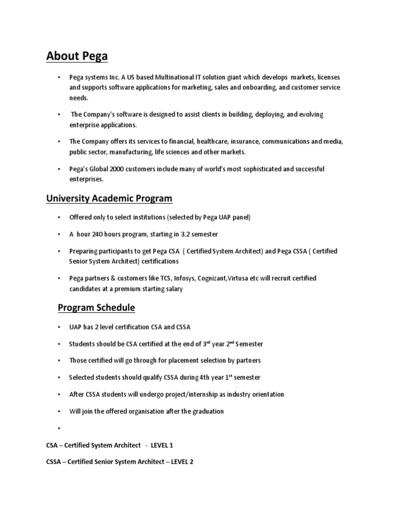 Pega Uap Program and Fee Details | PDF | Architect | Engineering