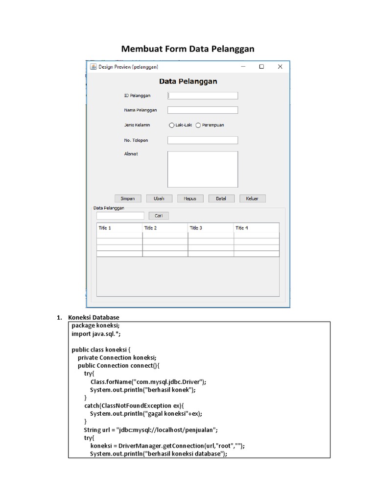 Form Data Pelanggan | PDF | Databases | Computer Programming