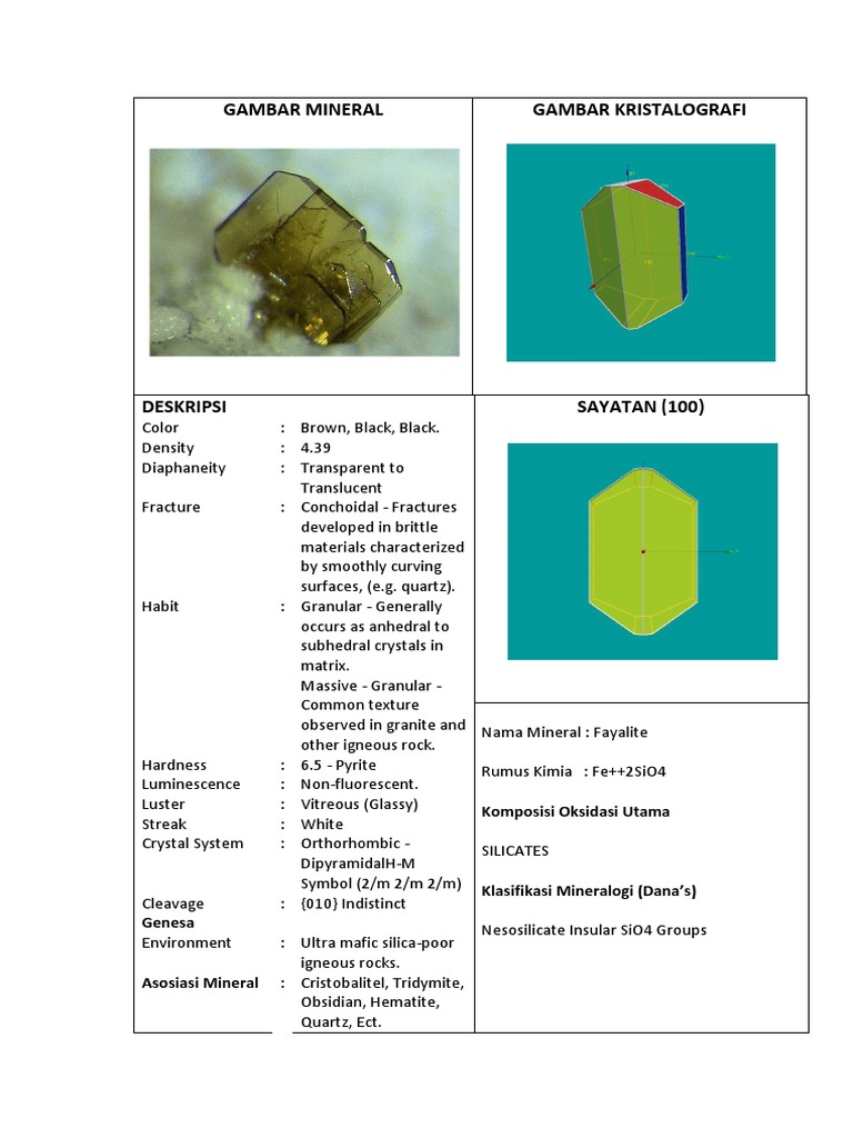 Gambar Mineral Gambar Kristalografi | PDF | Minerals | Mineralogy