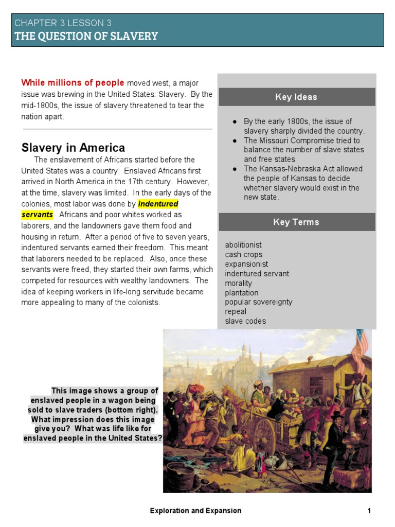 Slavery in America: The Question Of Slavery