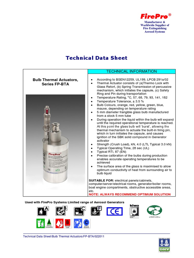 Firepro: Technical Data Sheet | PDF | Glasses | Manufactured Goods