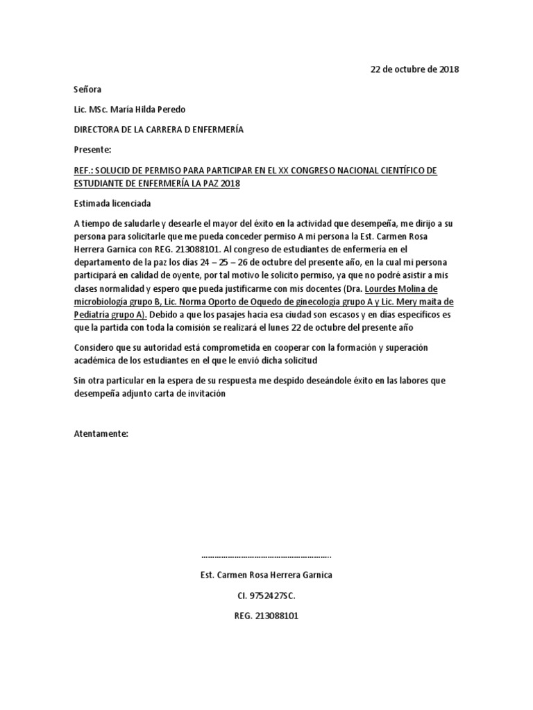 Carta de Permiso Directora